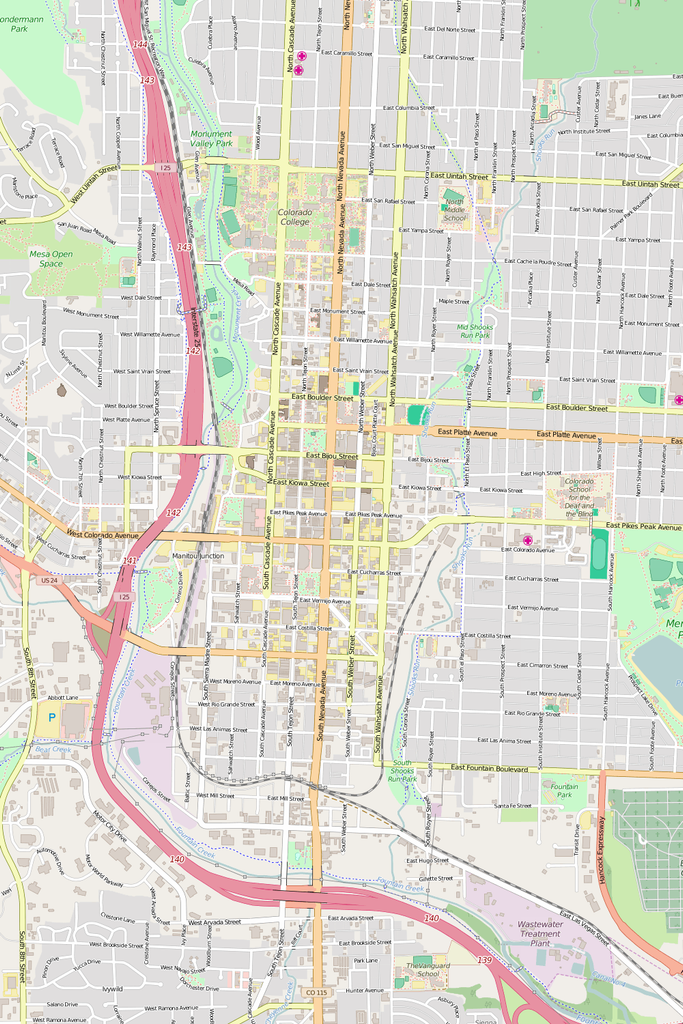Detailed Editable Vector Map of Colorado Springs – Map Illustrators
