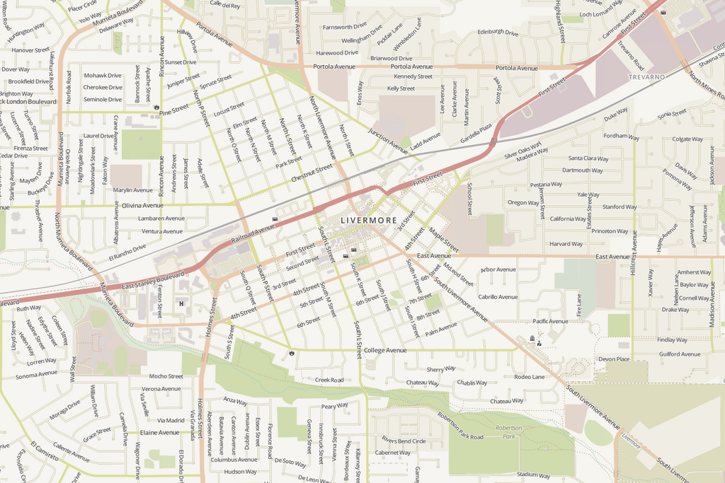 Detailed Editable Vector Map of Livermore-Pleasanton – Map Illustrators
