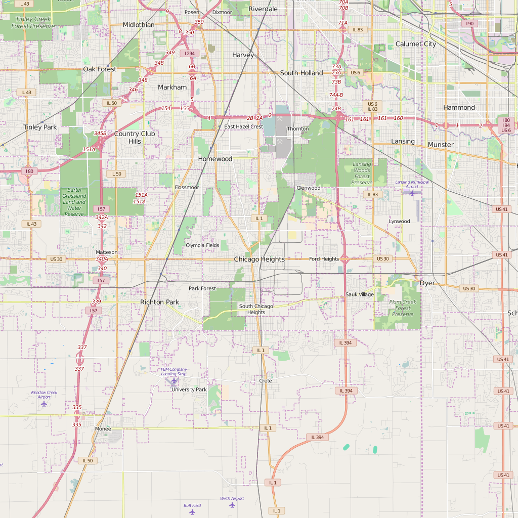 Chicago Hts Map Chicago Heights, Illinois Street Map