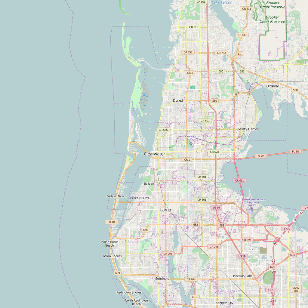 Normal Map Of Clearwater Florida