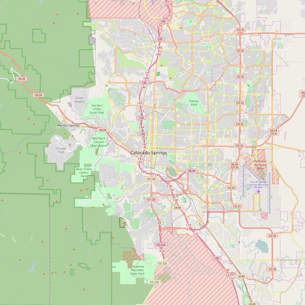 Colorado Springs Maps Colorado Springs, Colorado Inner Metro
