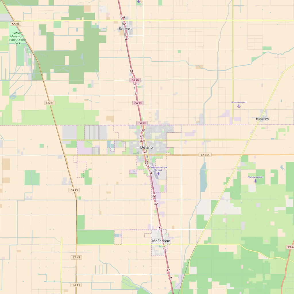 Delano California Map