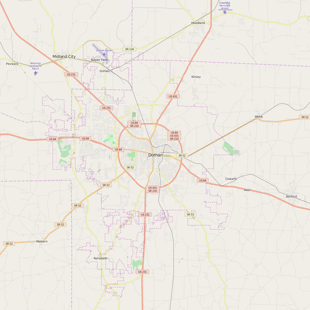 Map Of Downtown Dothan Alabama