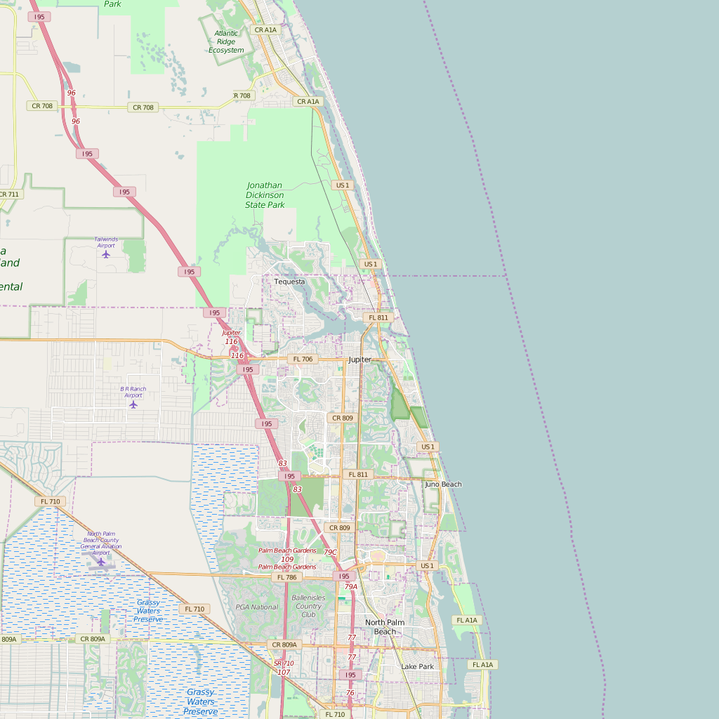 Beach Area Map Of Jupiter 3D Map Of Jupiter To Boca Raton, Palm Beach